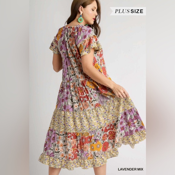 Umgee | Dresses | Nwt Umgee Boutique Boho Hippy Floral Print Dress Xl ...